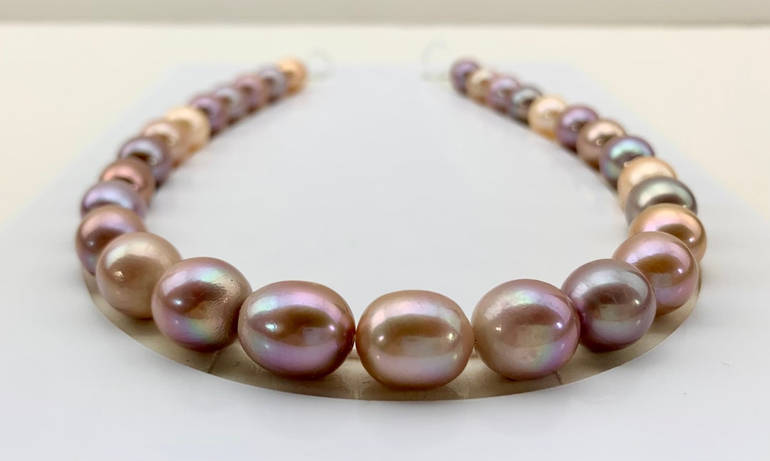 Edison Pearl, 11.2-13.5 Mm Semi Baroque Lavender Edison Cultured Pearl ...