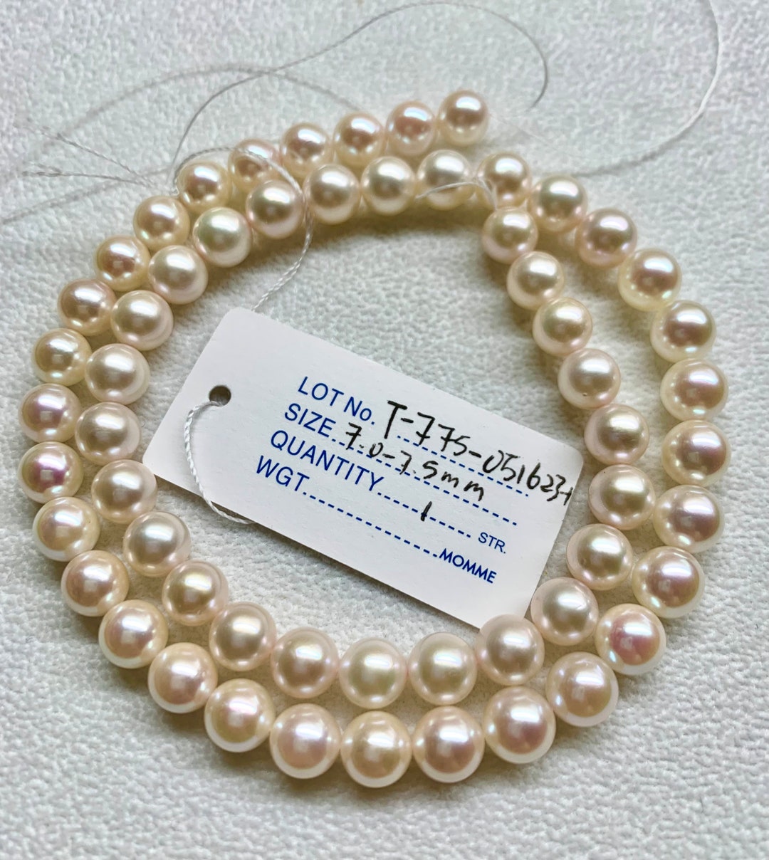 Perla coltivata Akoya giapponese di qualità AAA, bianco lucido con ...