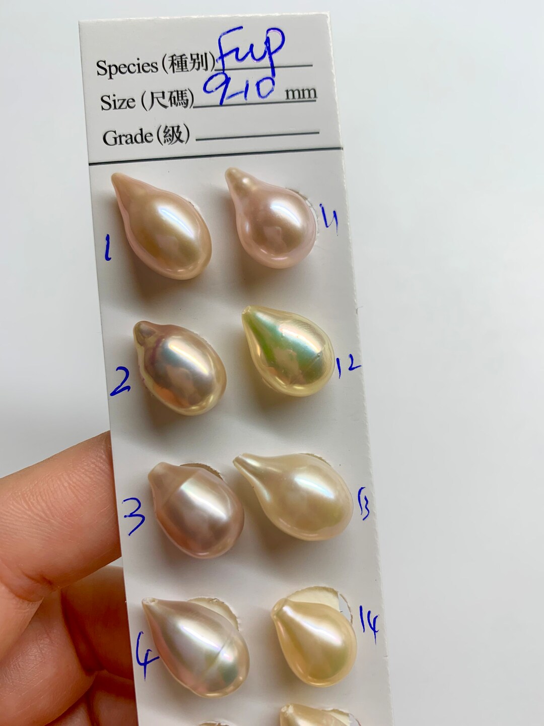 Rare Tear Drop Pearls! Natural Color! 9-10 Mm Freshwater Cultured Pearl ...