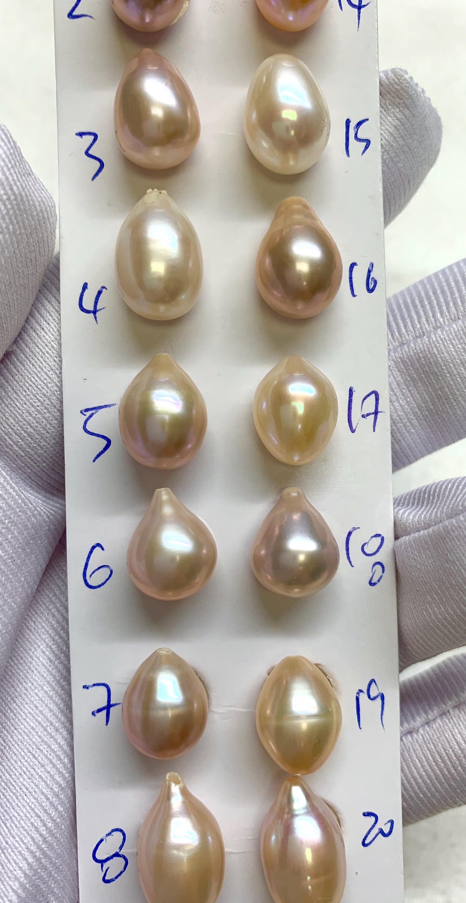 Rare Tear Drop Pearls! Natural Color! 8-9mm Freshwater Cultured Pearl ...