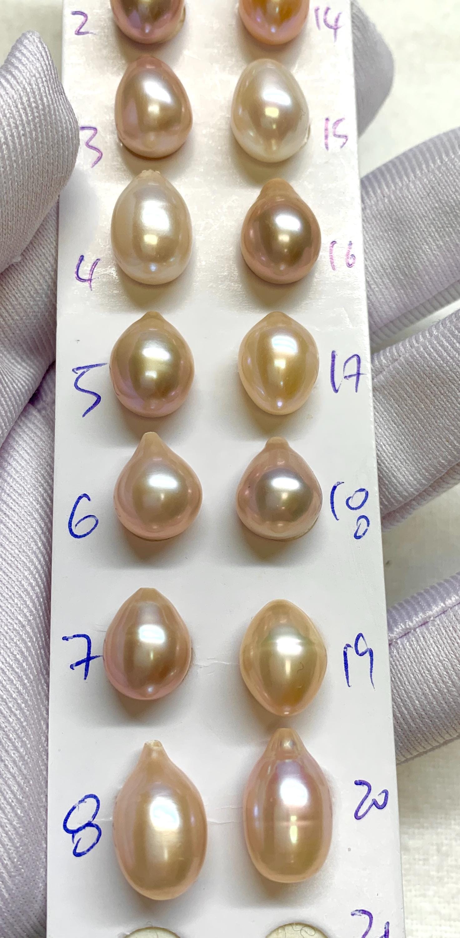 Rare Tear Drop Pearls! Natural Color! 8-9mm Freshwater Cultured Pearl ...