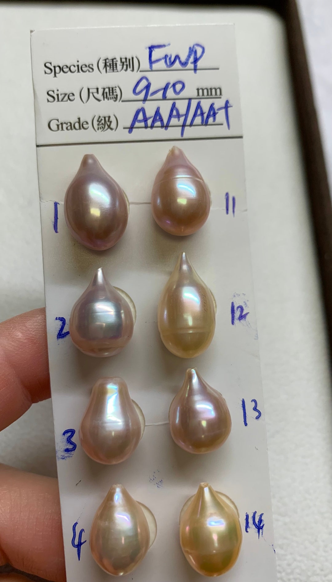 Rare Tear Drop Pearls!natural Color! 9-10 Mm Freshwater Cultured Pearl ...