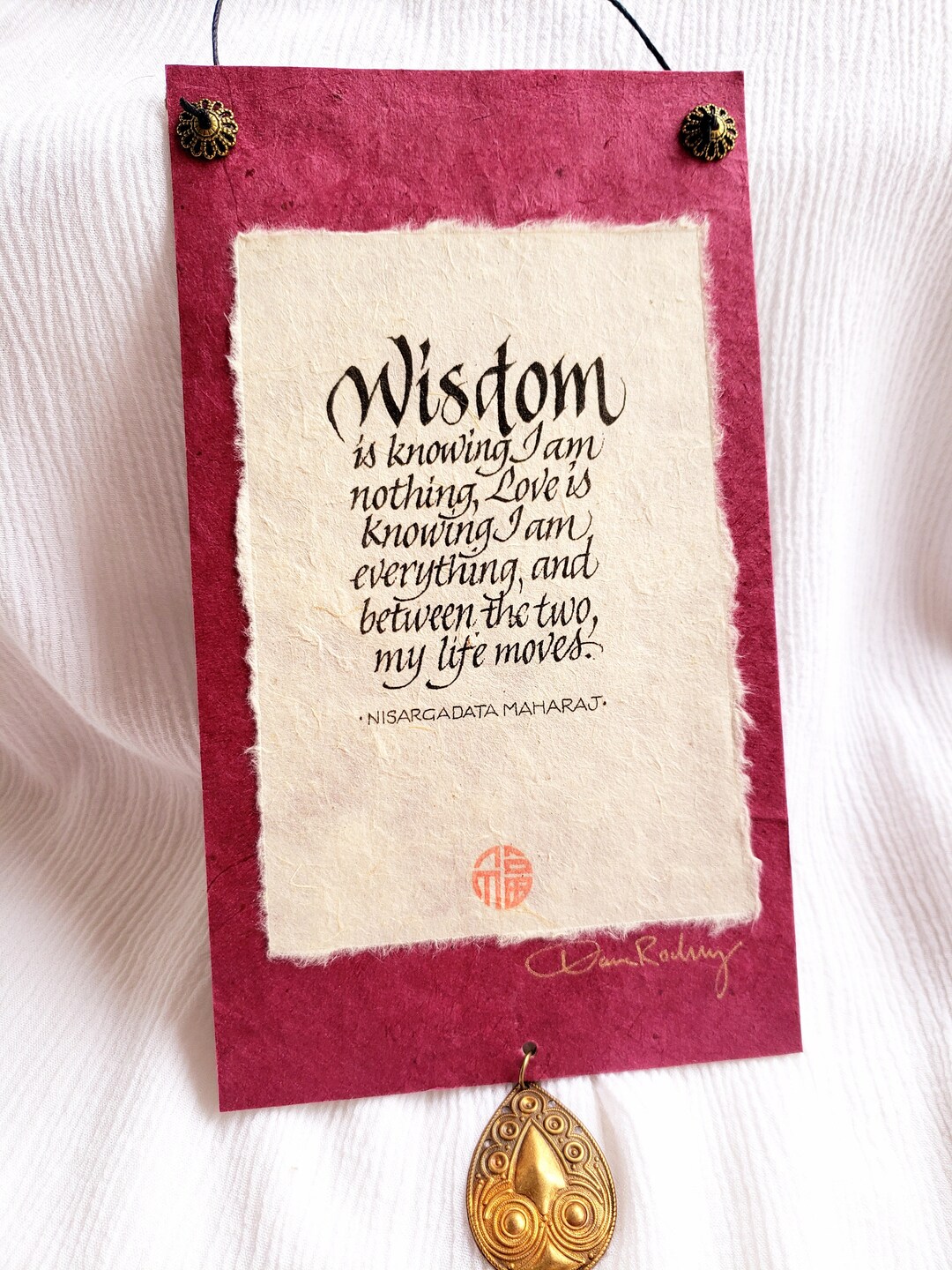 Scroll wisdom Calligraphy, Inspirational, Sustainable, Handmade Gift - Etsy