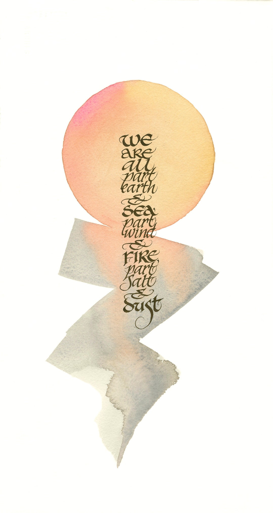 We Are All Part Earth & Sea... Calligraphy Print - Etsy