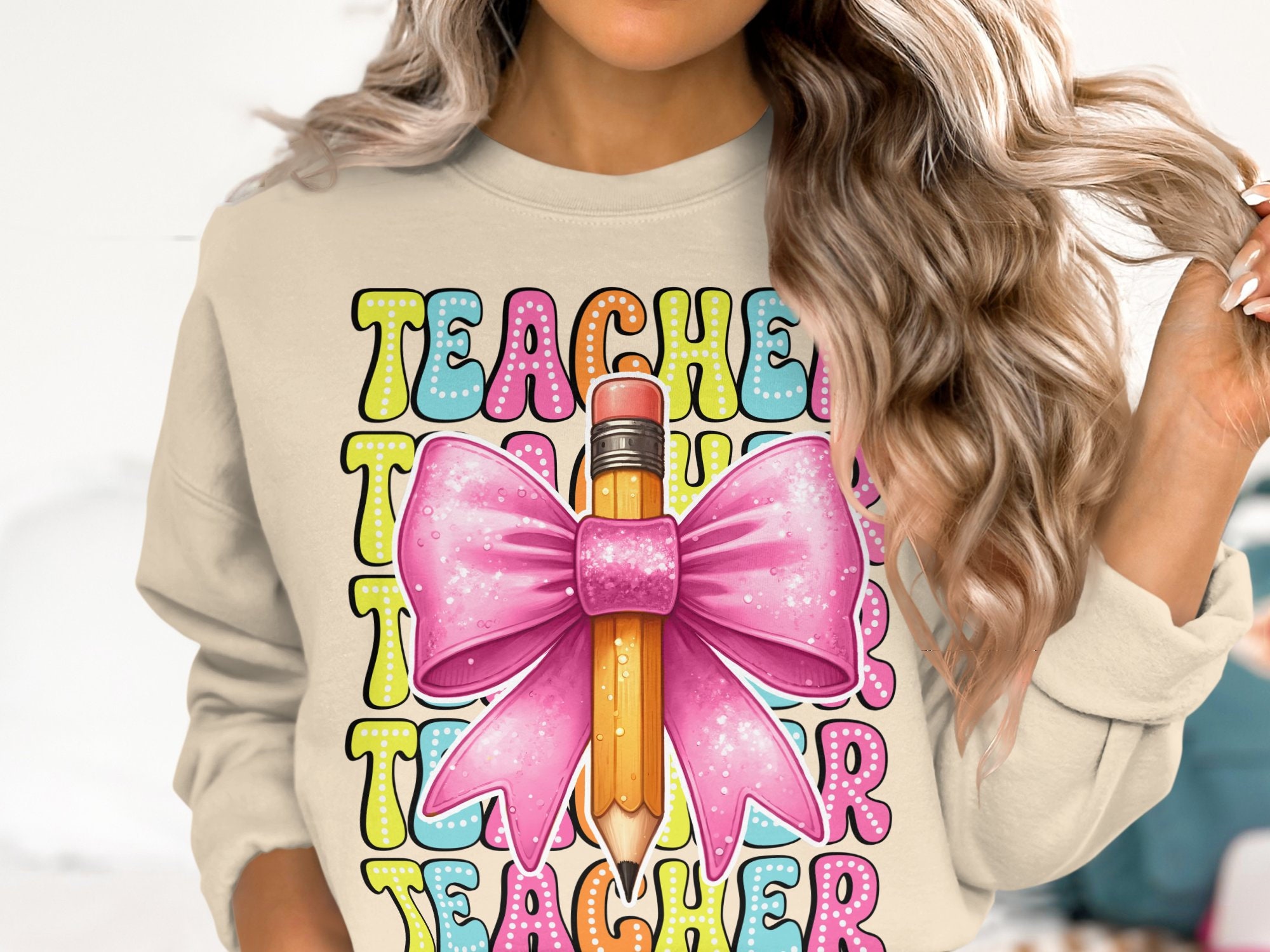 Coquette Teacher Pencil Png, Back to School Png, Teacher Appreciation ...