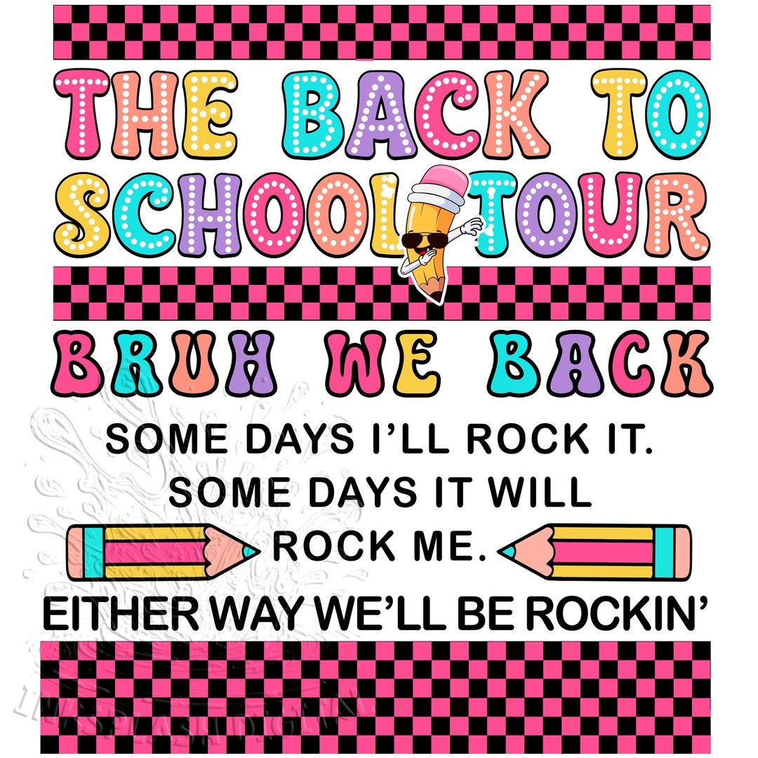 Back to School Rockin' Tour Png, Retro Teacher Png, Teacher Bright ...
