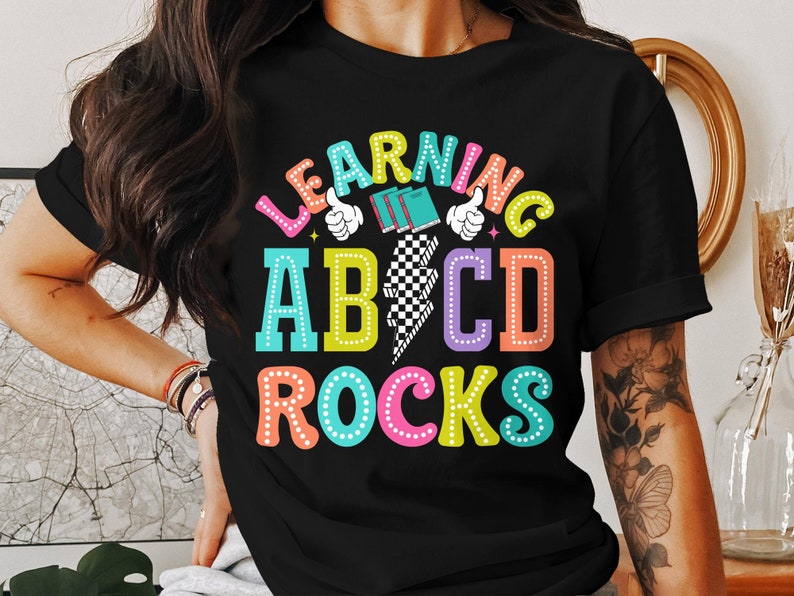Retro Teacher Png, Learning ABCD Rocks Png, Teacher Bright Doodles ...