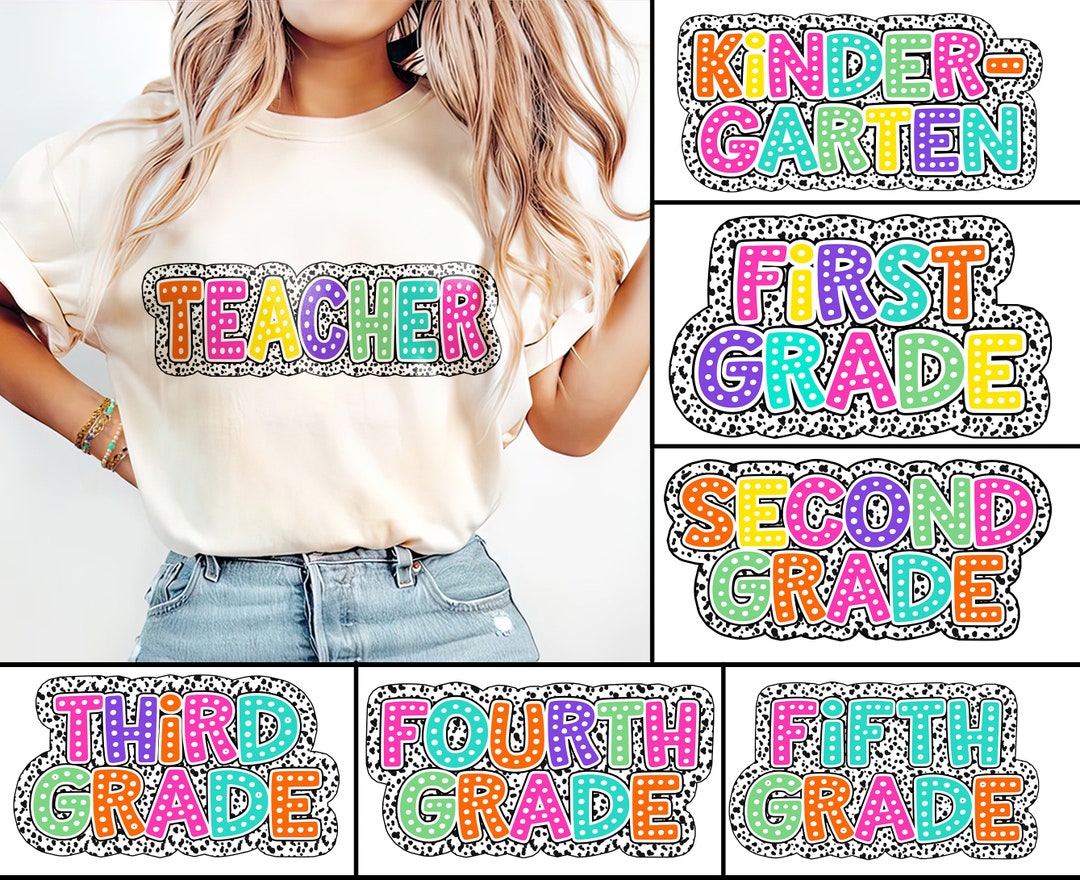 Retro Back to School PNG Bundle, Teacher Grades Designs (digital ...