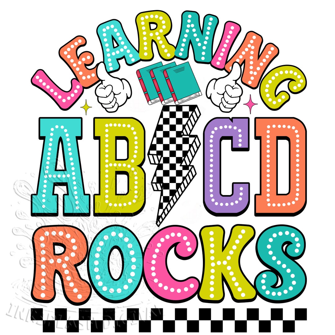 Retro Teacher Png, Learning ABCD Rocks Png, Teacher Bright Doodles ...