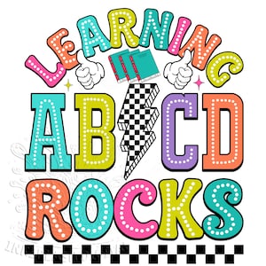 Retro Teacher Png, Learning ABCD Rocks Png, Teacher Bright Doodles ...