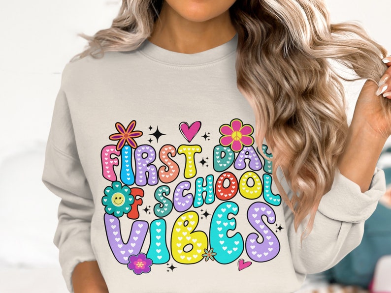 Retro Teacher Png, First Day Vibes, Digital Sublimation (digital ...