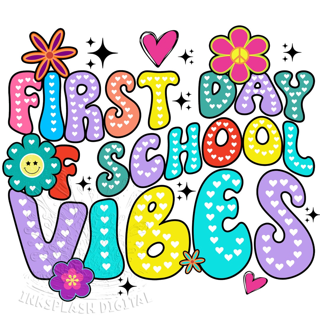 Retro Teacher Png, First Day Vibes, Digital Sublimation (digital ...