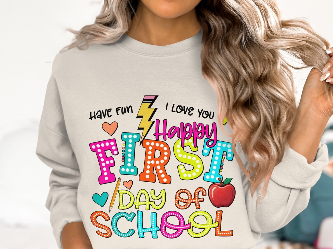 Retro Teacher Png, Bright Doodles, First Day of School (digital ...