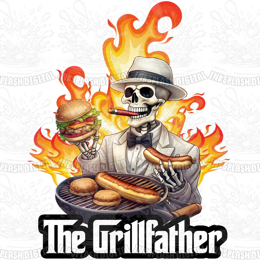 Funny Grill Father Png, Dad Joke Grillfather Png, Snarky Skeleton ...