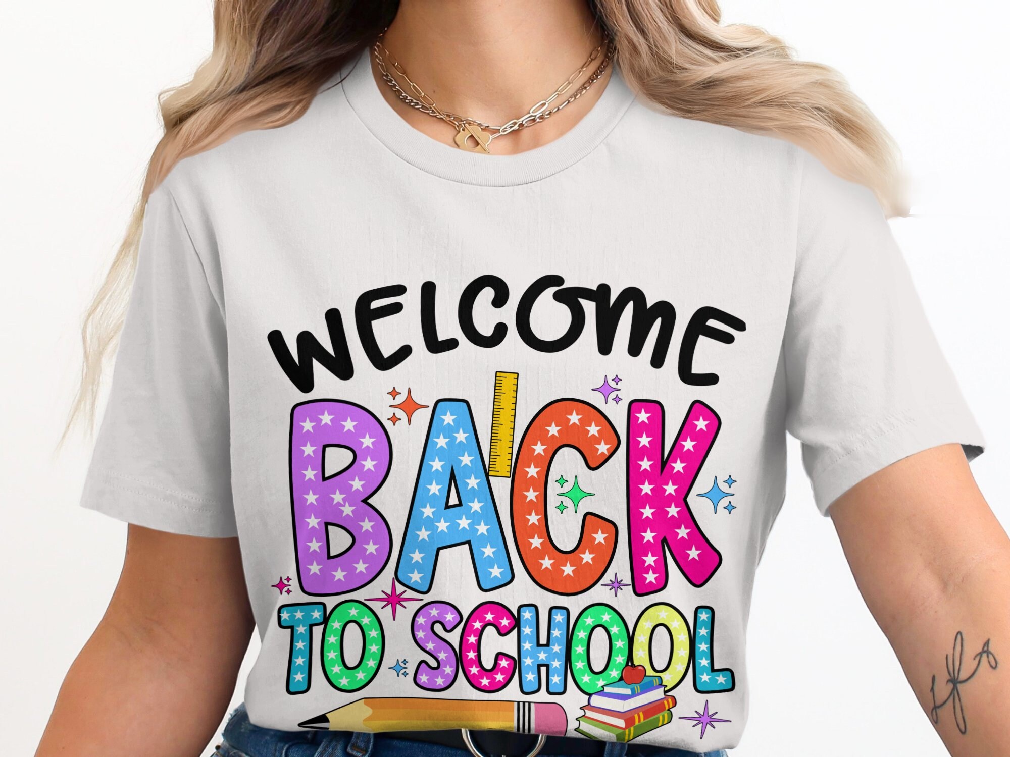 Welcome Back to School Png, Retro Teacher Png, Teacher Bright Doodles ...