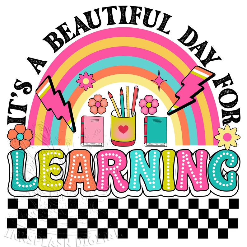 Retro Teacher Png, It's A Beautiful Day for Learning Png, Teacher ...