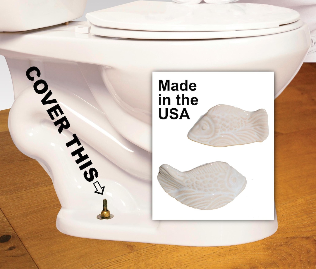 Ceramic Toilet Caps, Beige and White Toilet Caps, Fish Toilet Caps, Set ...