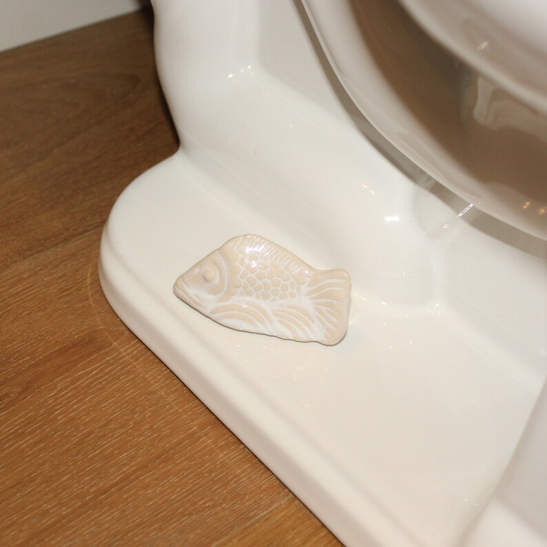 Set of 2 Fish Toilet Bolt Covers in Beige & Opalescent White - Etsy