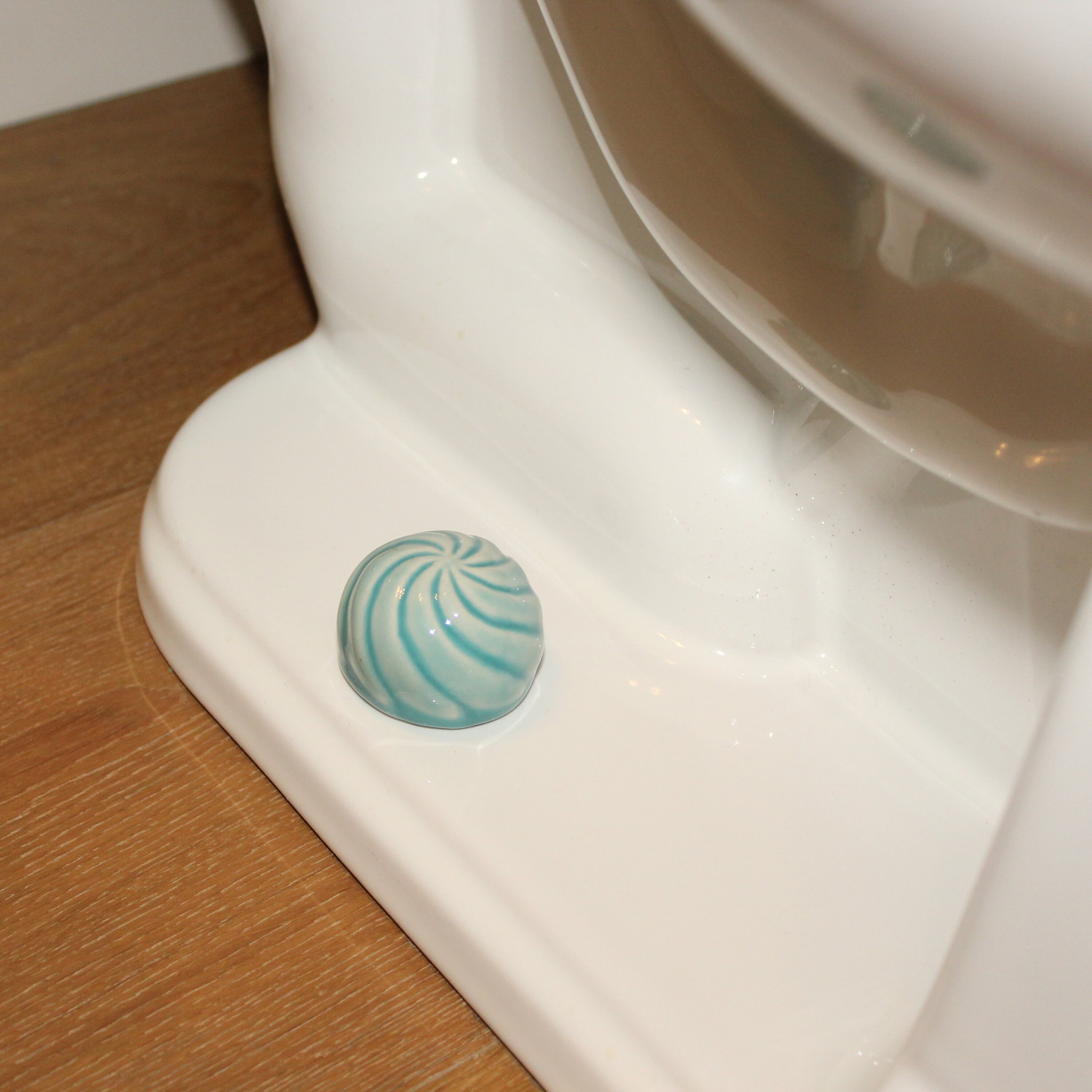Set of 2 Sea Shell Toilet Bolt Cover in Turquoise Blue Glaze - Etsy