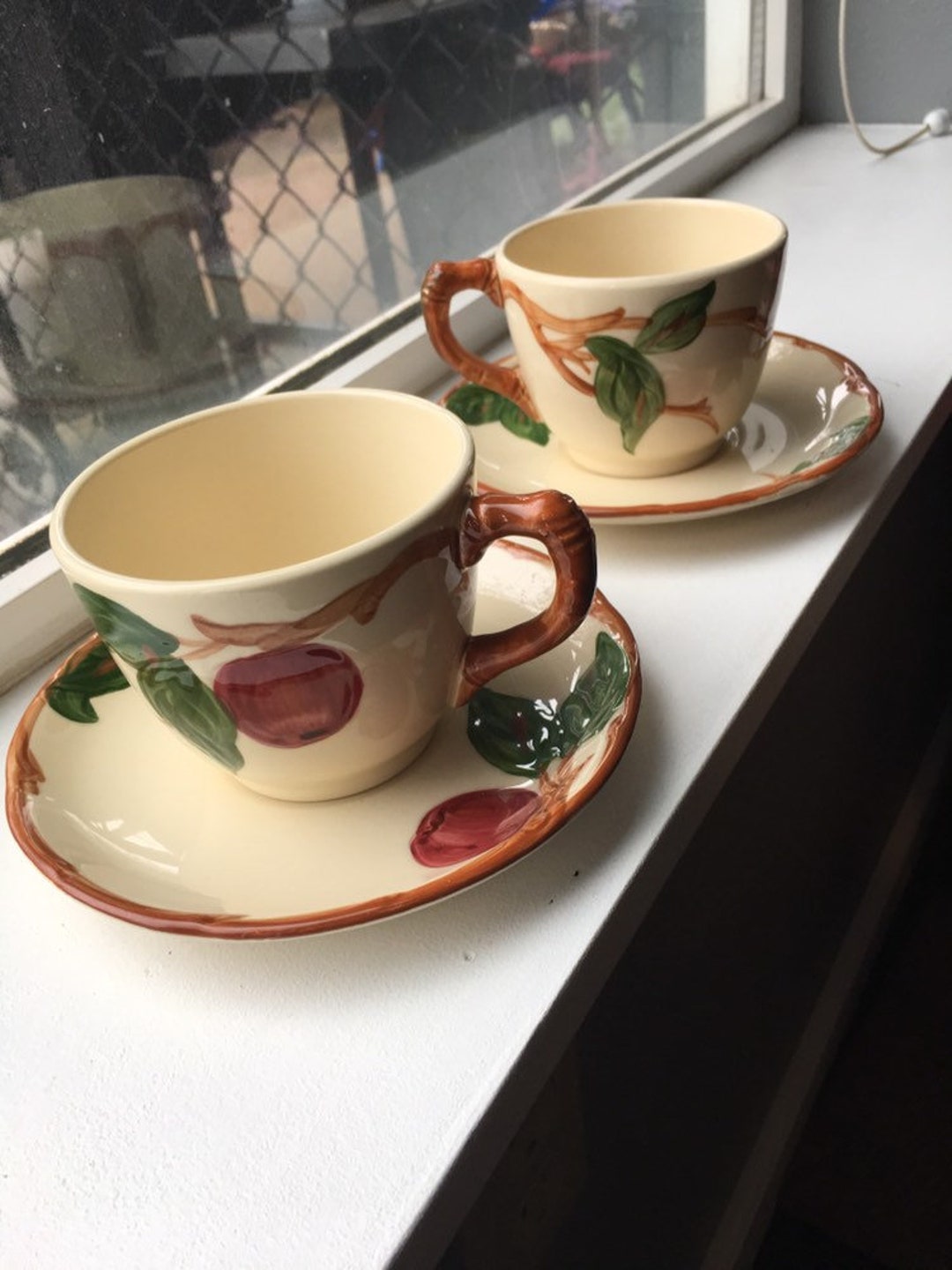 Franciscan Cups and Saucers, Two Sets in Apple Pattern - Etsy