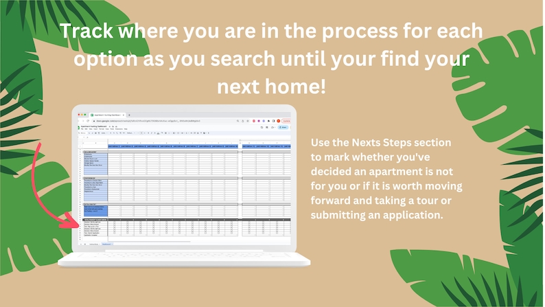 The Ultimate Apartment Hunting Comparison Spreadsheet | Organizer ...