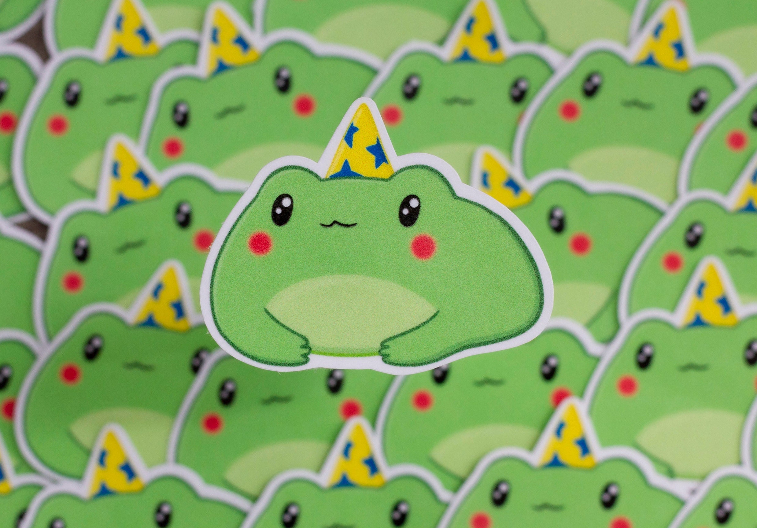 Cute Froggy Stickers 4.5cm X 4cm Water Resistant for Laptops, Phones ...