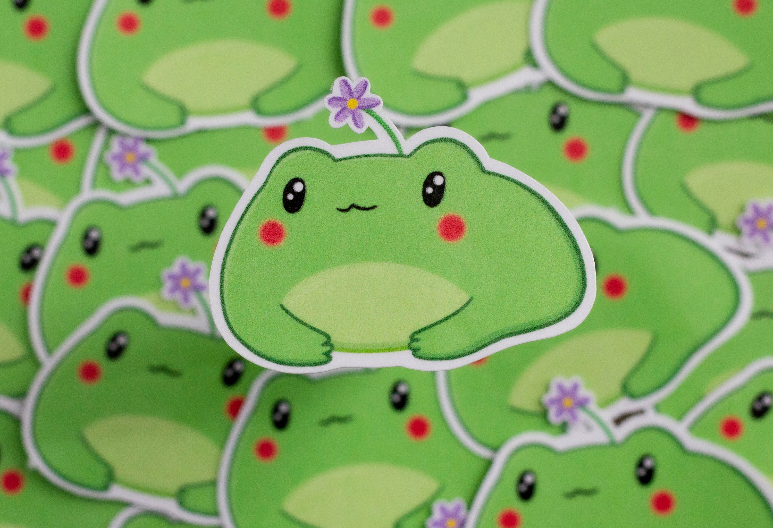 Cute Froggy Stickers 4.5cm X 4cm Water Resistant for Laptops, Phones ...