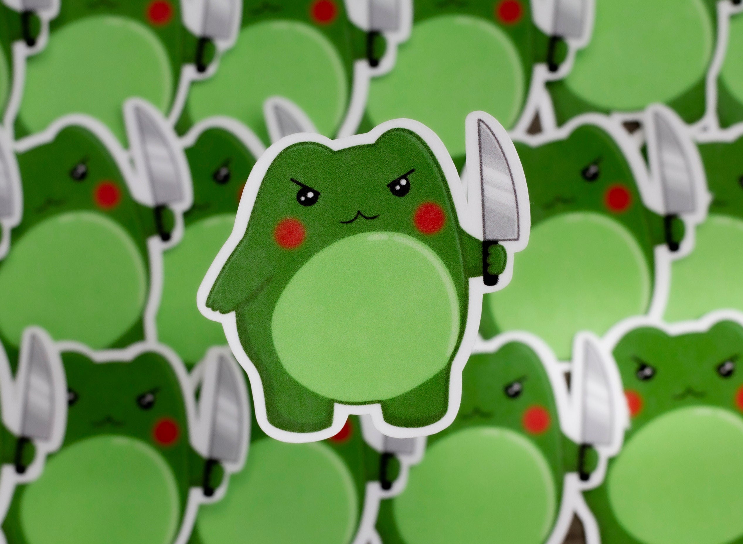 Cute Froggy Stickers 4.5cm X 4cm Water Resistant for Laptops, Phones ...