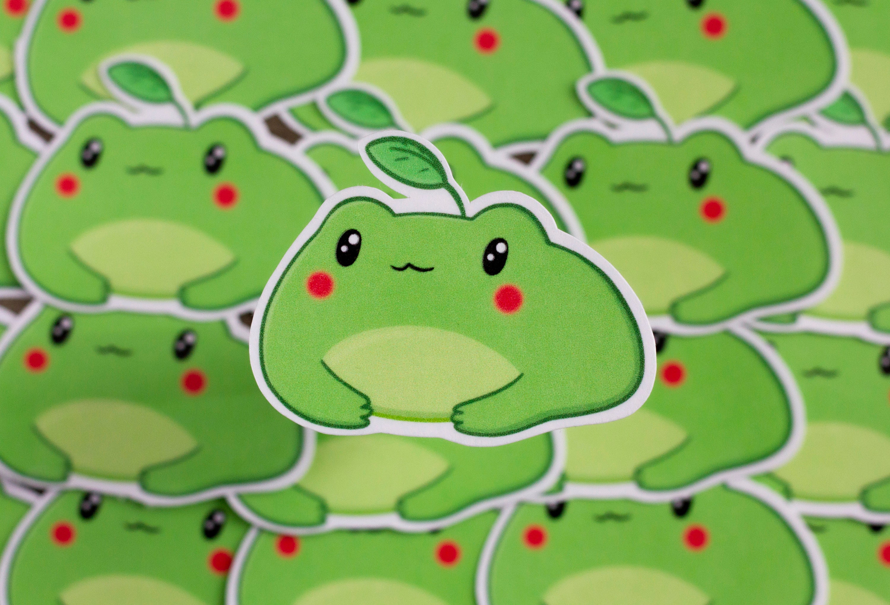 Cute Froggy Stickers 4.5cm X 4cm Water Resistant for Laptops, Phones ...