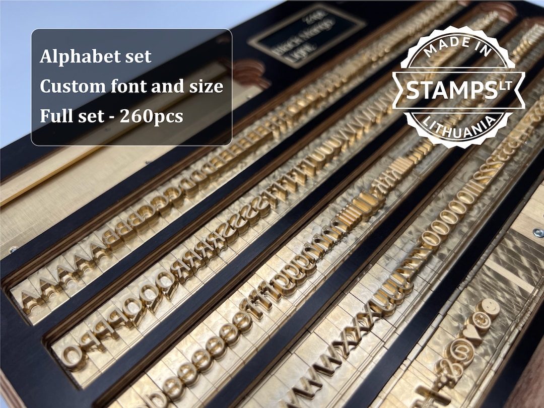 Custom Alphabet Leather Brass Stamp Type Set, Interchangeable, With T ...