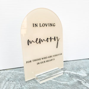 In Loving Memory Table Sign in Memory Wedding Sign Modern Acrylic ...
