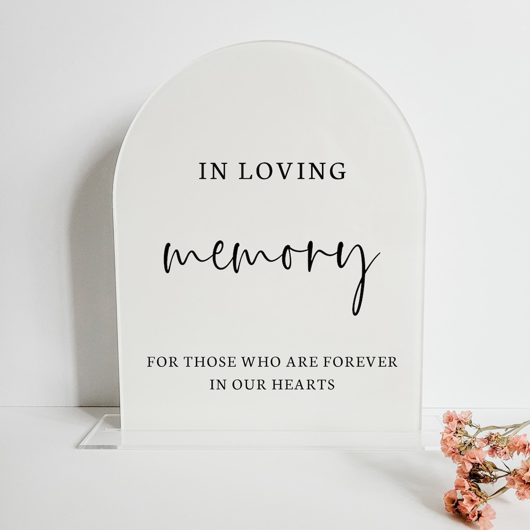 In Loving Memory Table Sign in Memory Wedding Sign Modern Acrylic ...