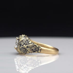 Honey Bee Ring, Bug Ring, Insect Ring, Fig Leaf Ring, Nature Inspired ...