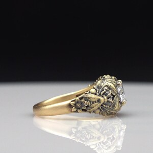 Honey Bee Ring, Bug Ring, Insect Ring, Fig Leaf Ring, Nature Inspired ...