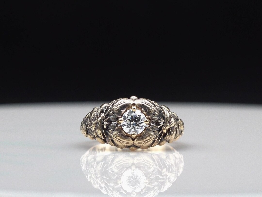 Honey Bee Ring, Bug Ring, Insect Ring, Fig Leaf Ring, Nature Inspired ...