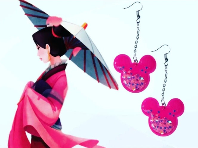 Enchanted Mickey Mouse Head Inspired Shaker Earrings Neon Colors. - Etsy