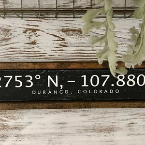Durango, Colorado | (CO) | Longitude and Latitude Sign | Gift for Him ...
