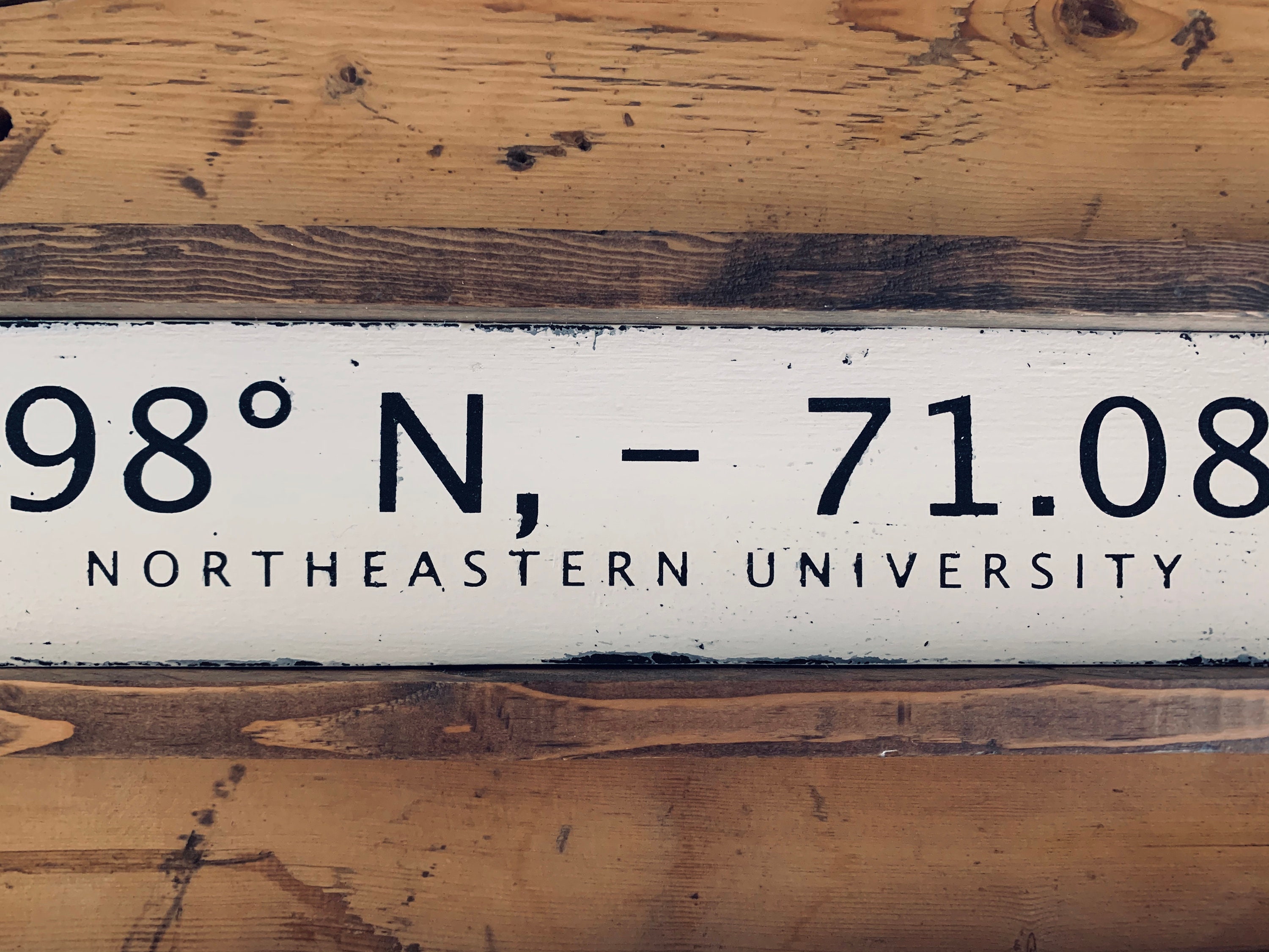 Northeastern University UA Longitude and Latitude Sign | Etsy