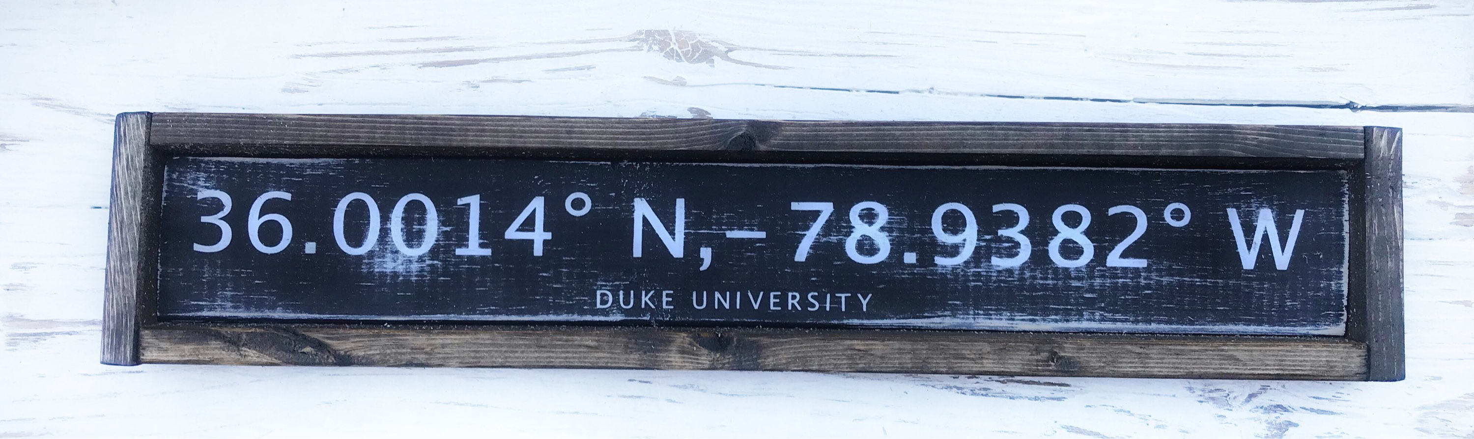 Duke University D Longitude and Latitude Sign Rustic | Etsy