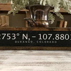 Durango, Colorado | (CO) | Longitude and Latitude Sign | Gift for Him ...