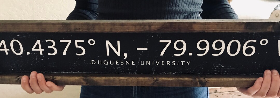 DUQUESNE UNIVERSITY Modern Farmhouse Handmade Wood Home Decor, Black ...