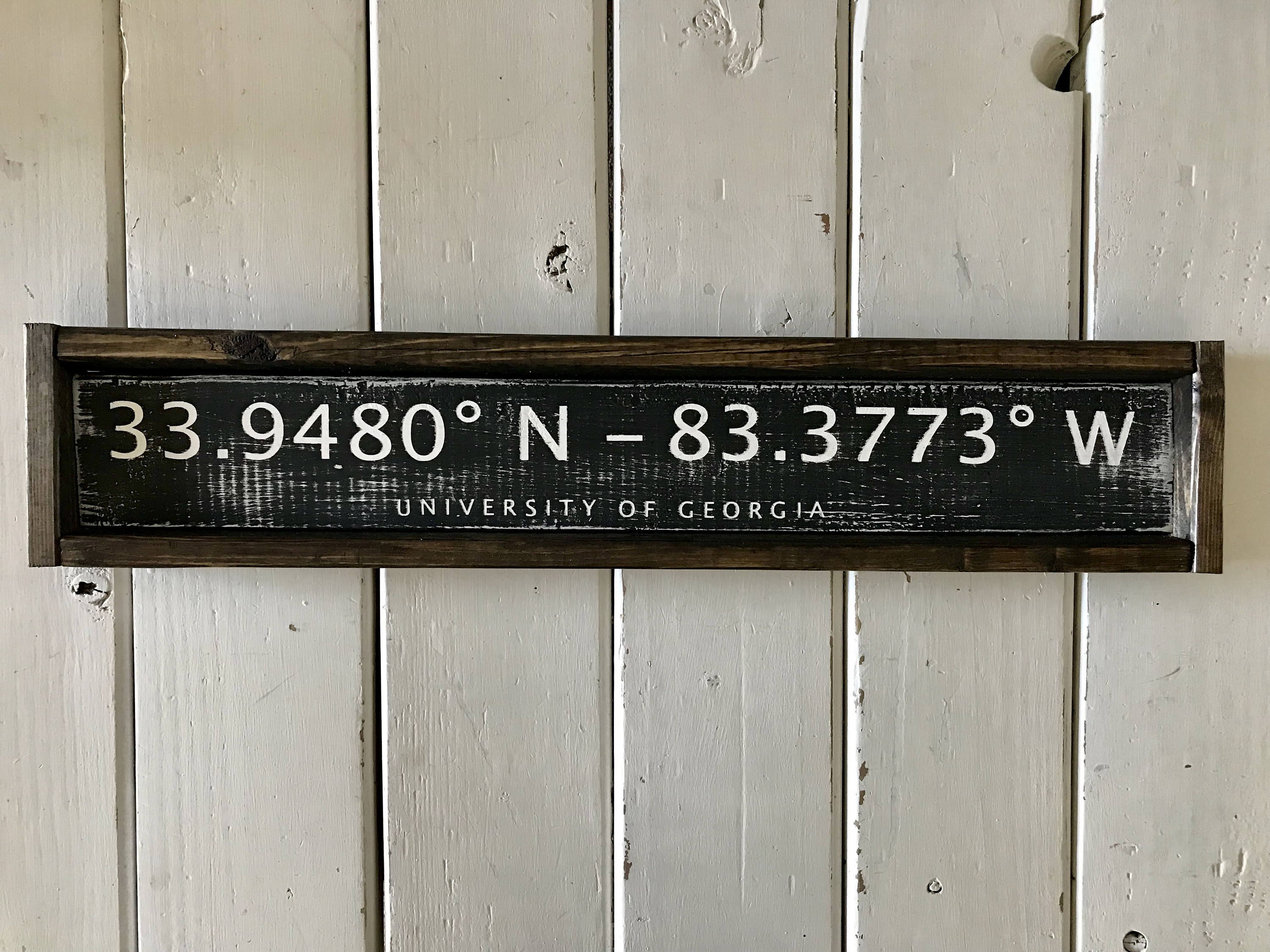 University of Georgia | (UGA) | Longitude and Latitude Sign | Rustic ...