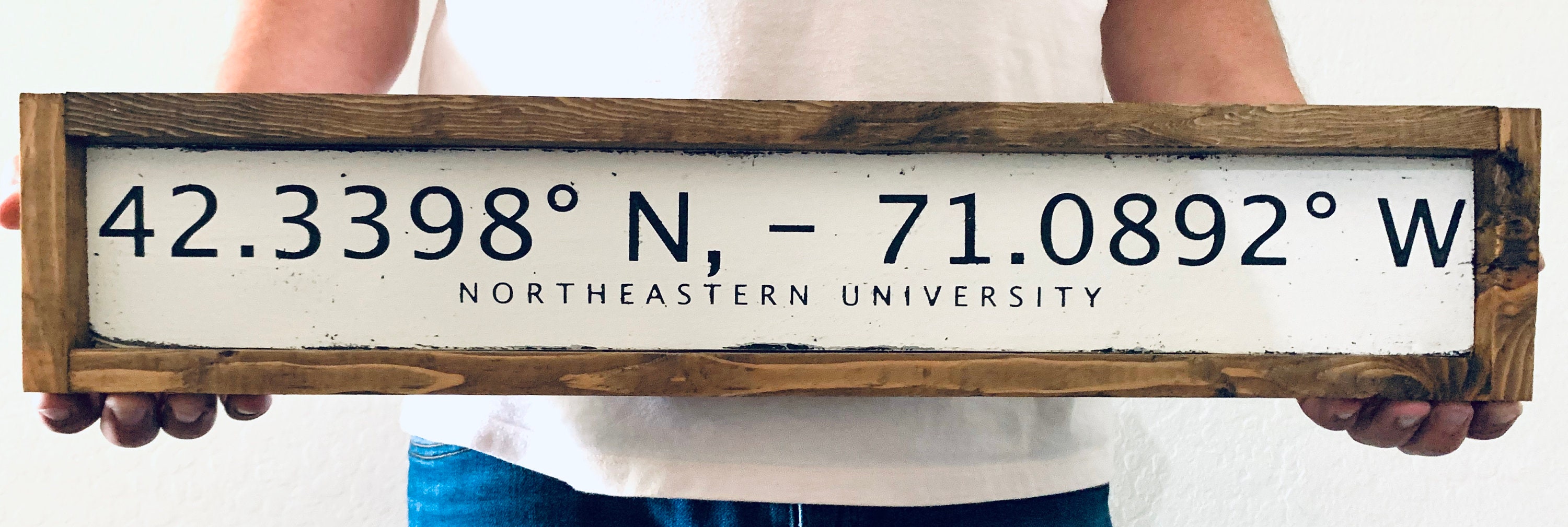 Northeastern University UA Longitude and Latitude Sign | Etsy