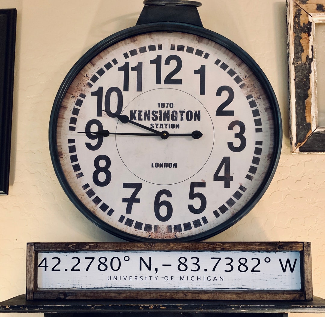 University of Michigan | (M) | Longitude and Latitude Sign | Rustic ...