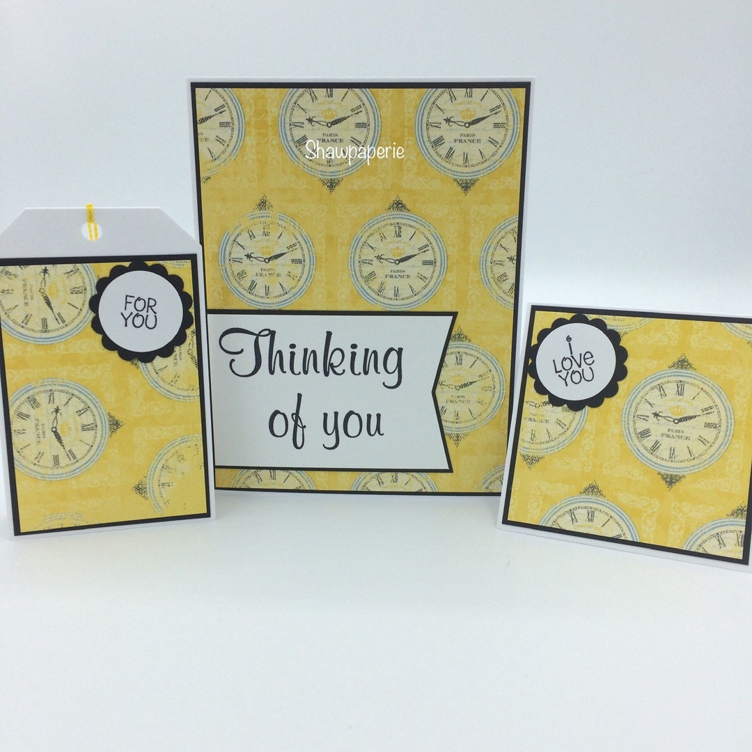 Matching Set: A2 Card, Mini Card, Gift Tag - Handmade - Etsy.de