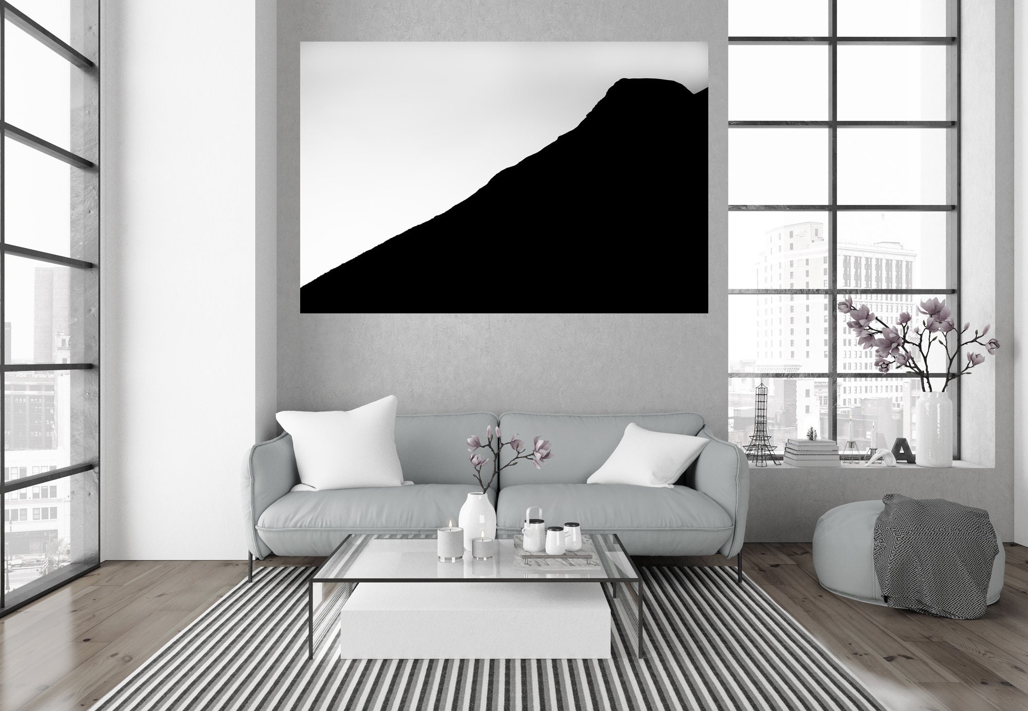 Black and White Abstract, Mountain, Photograph, Minimalism, Andes ...