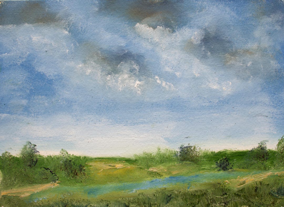 Original Oil Painting on Paper 6" X 8". One of a Kind. Landscape ...