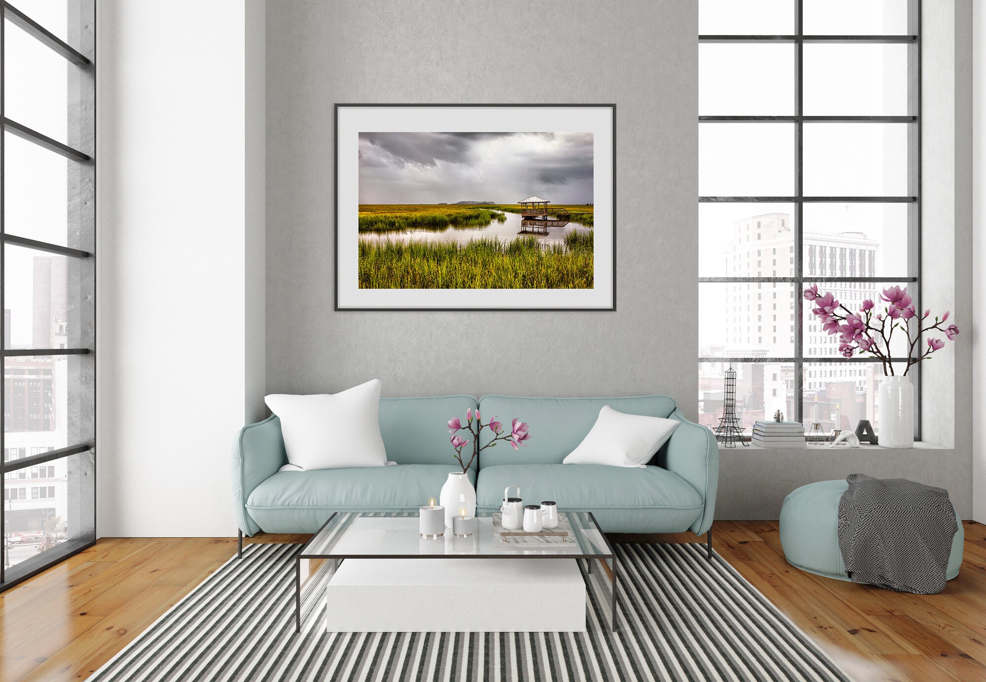 Low Country Art, Marsh, Dock, Savannah, Georgia Coast, Storm Clouds ...