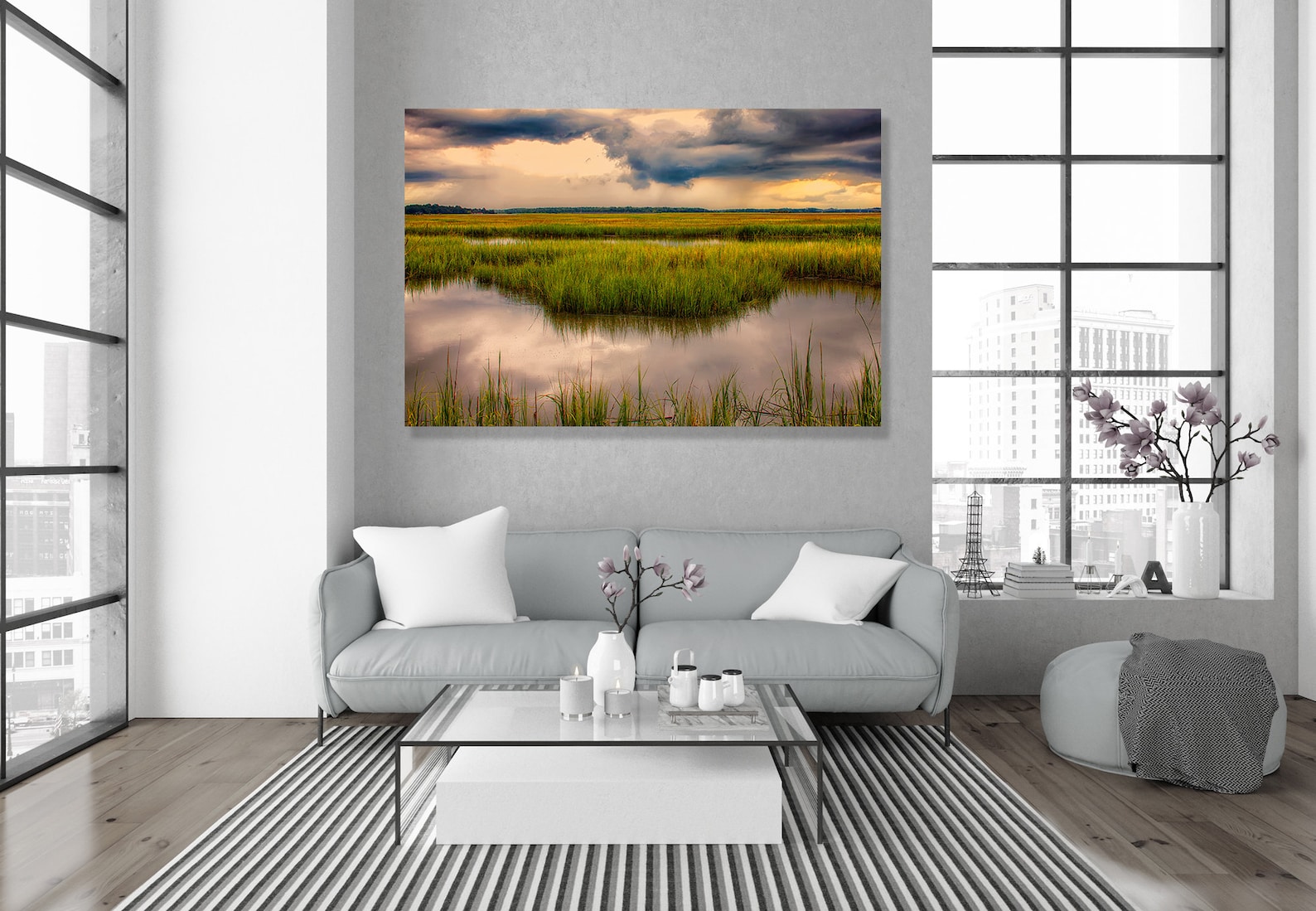 Low Country Art, Marsh Art, Savannah, Georgia Coast, Storm Clouds ...
