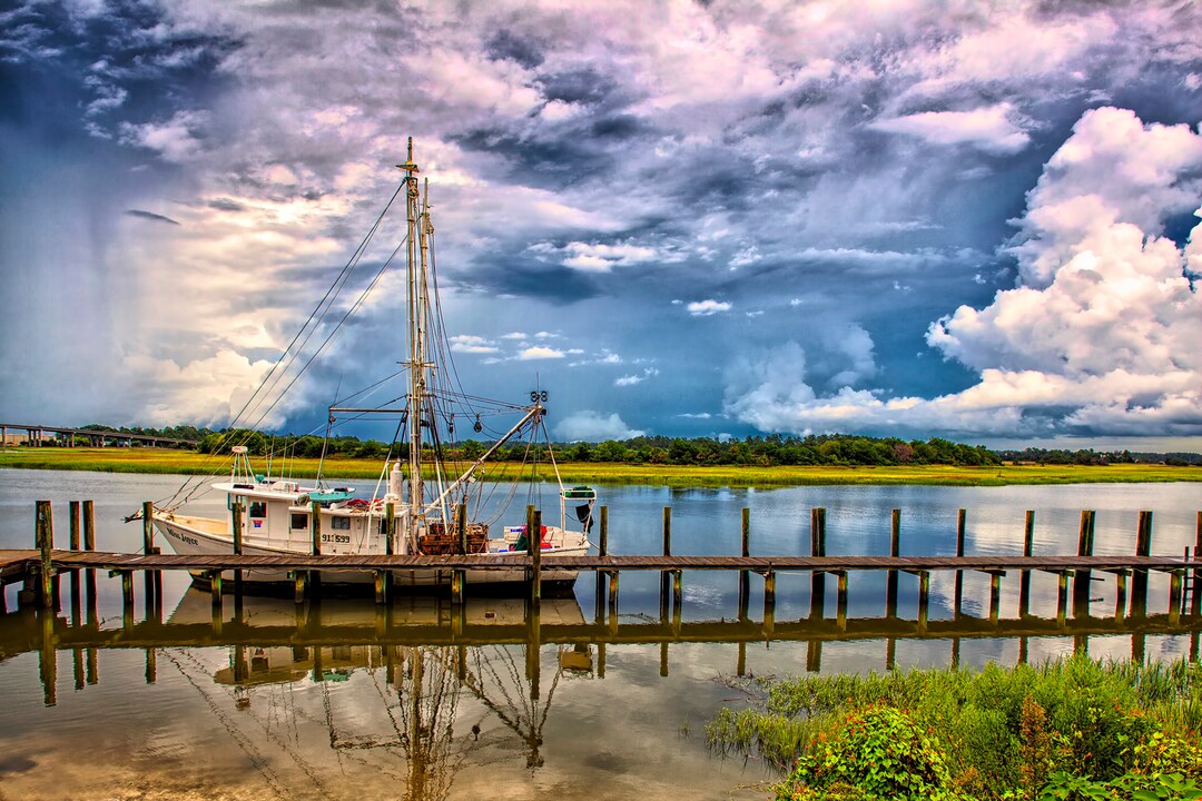 Boat, Shrimp Boat, Savannah, Georgia, Thunderbolt, Photograph, Seascape ...